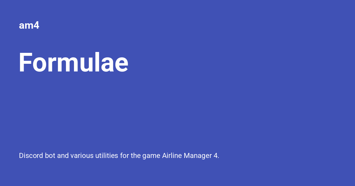 Formulae - am4
