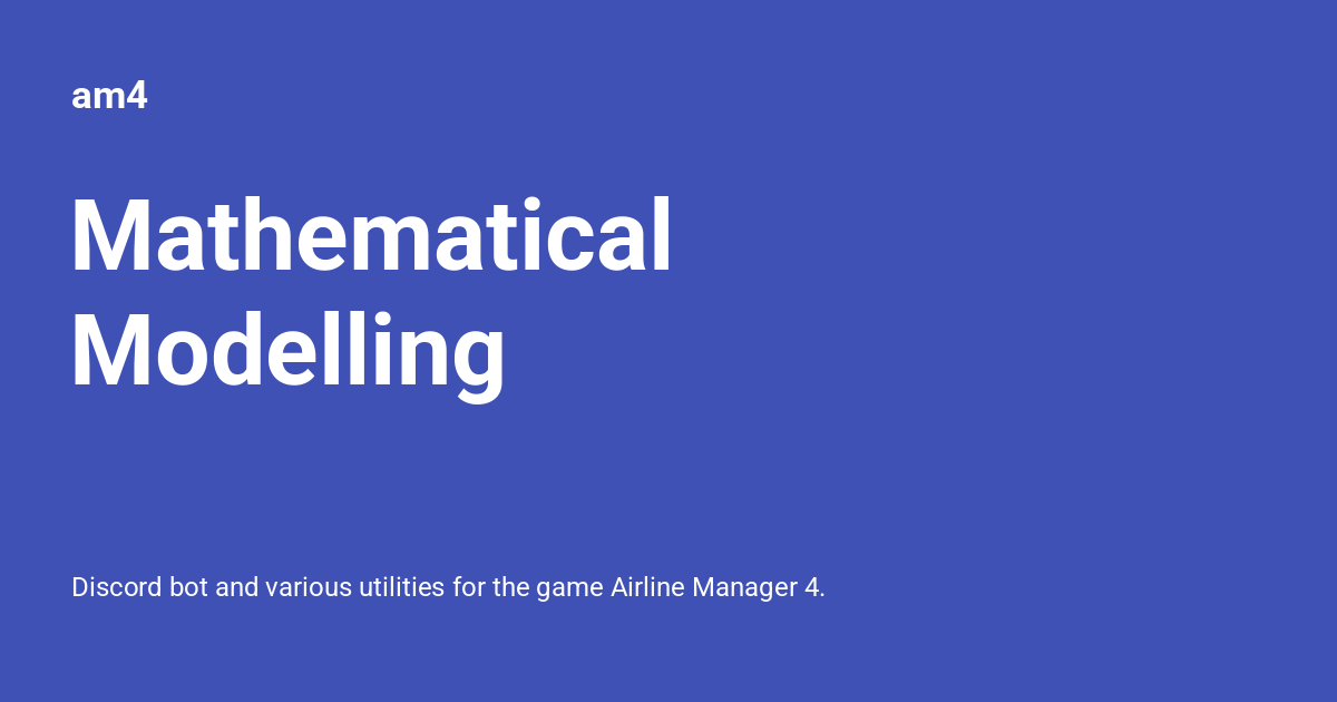 Mathematical Modelling - am4